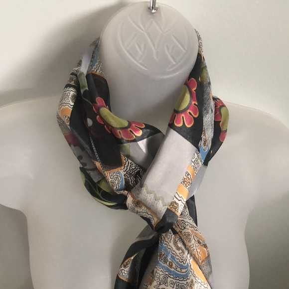 Vintage | Accessories | Vtg Floral Paisley Patch Design Oblong Scarf ...